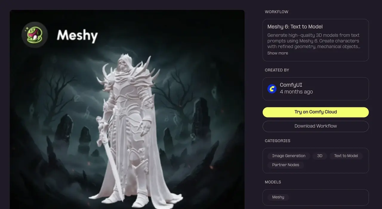 Meshy in ComfyUI: How to Use the Official Partner Node for AI 3D ...