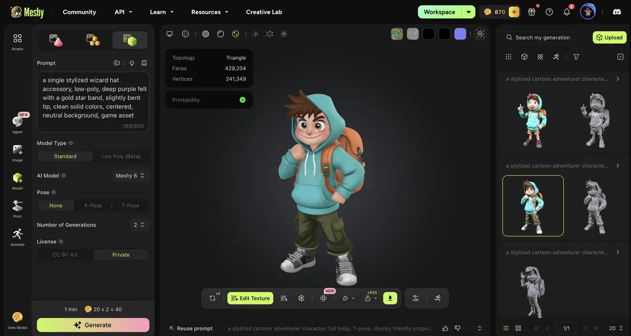 How to Make a 3D Roblox Avatar with AI - Blog - Meshy