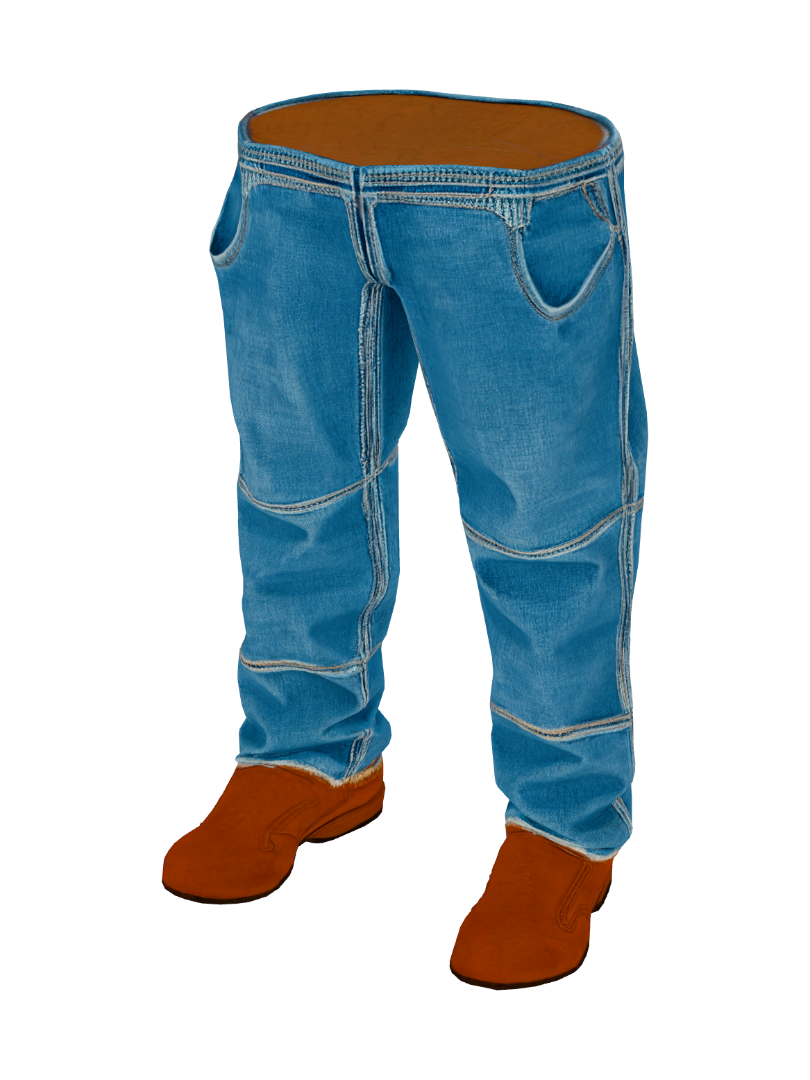 A pair of faded denim jeans that will… – 下载免费 3D 模型 | Meshy